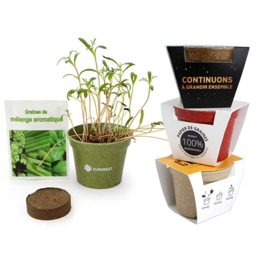 Kit de plantation personnalisé et biodégradable