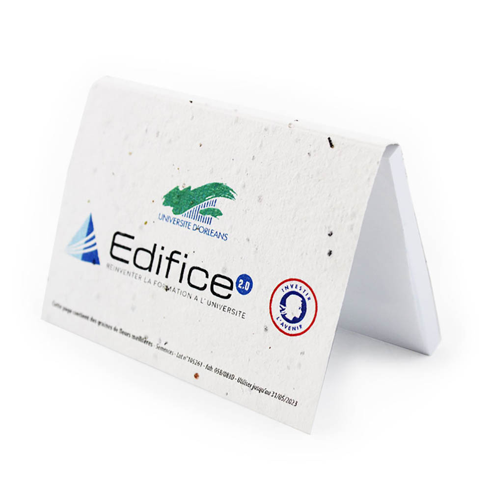 Bloc note à personnalisé avec couverture à planter - Contient des graines